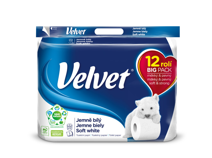 Velvet Jemně Bílý | Big pack | Bath tissues | MORACELL